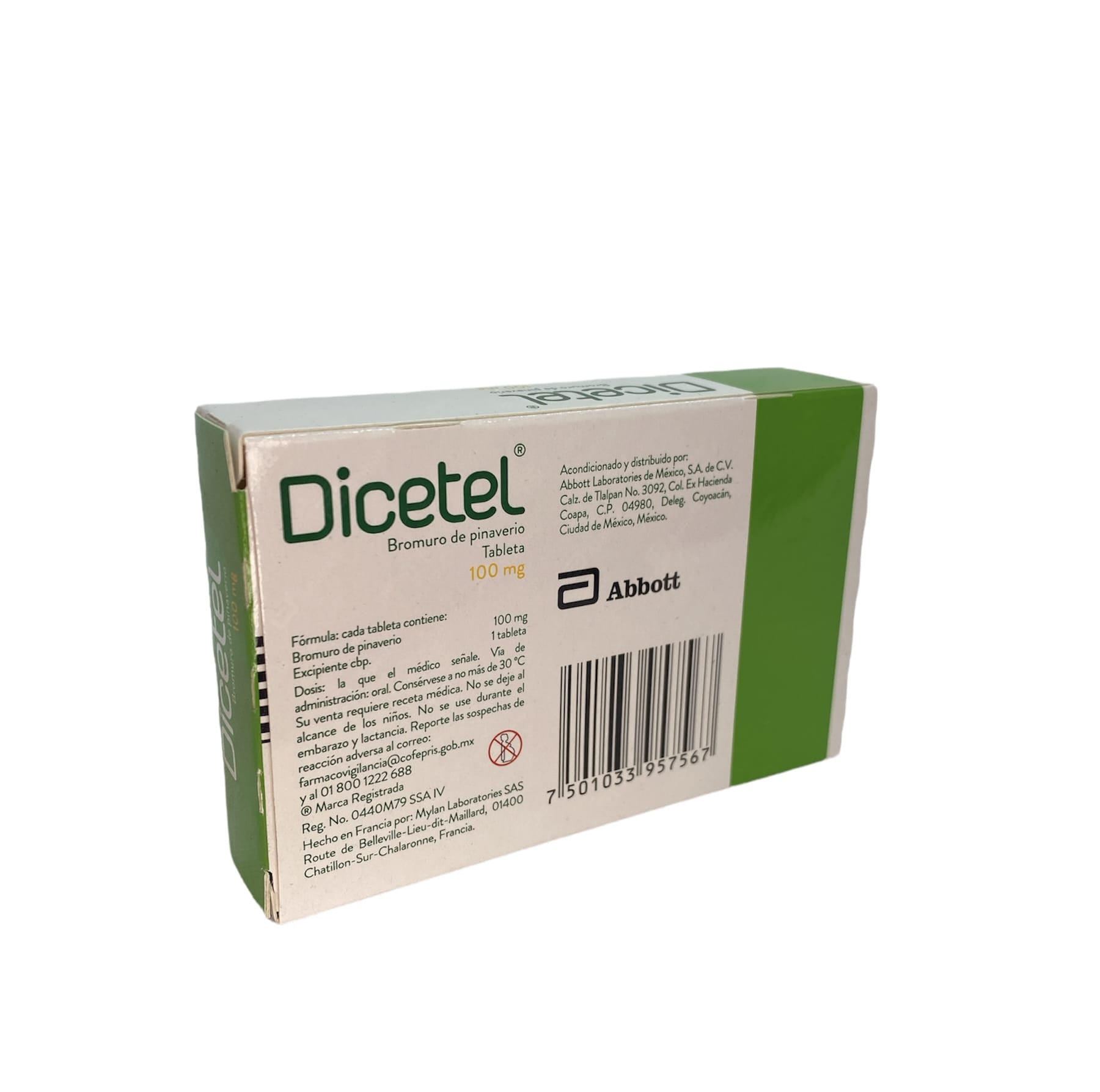 Dicetel (Bromuro De Pinaverio) Tab 100 Mg C/14 Abbott - Drogueria ...